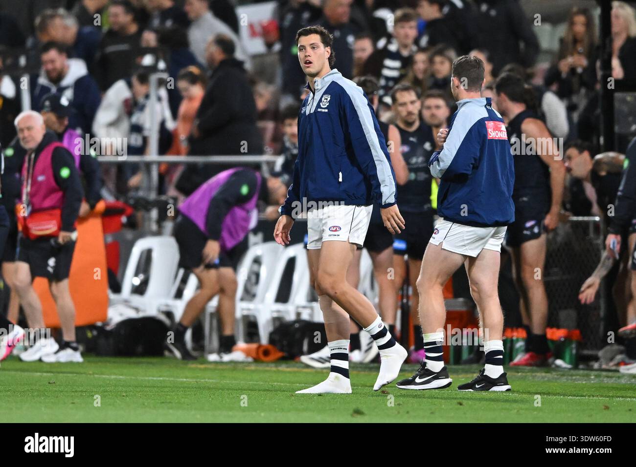 Shannon Neale of Geelong is seen after the AFL Community Series match ...