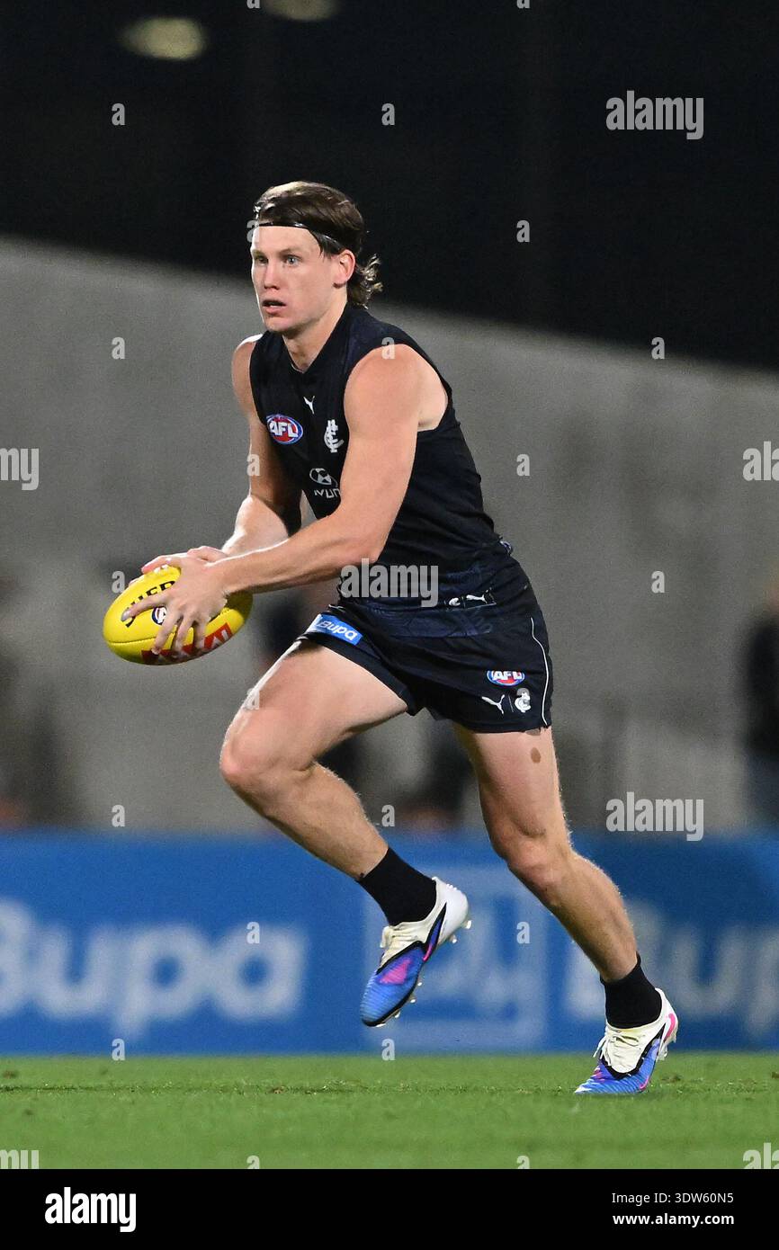 Sam Walsh of Carlton in action during the AFL Community Series match ...