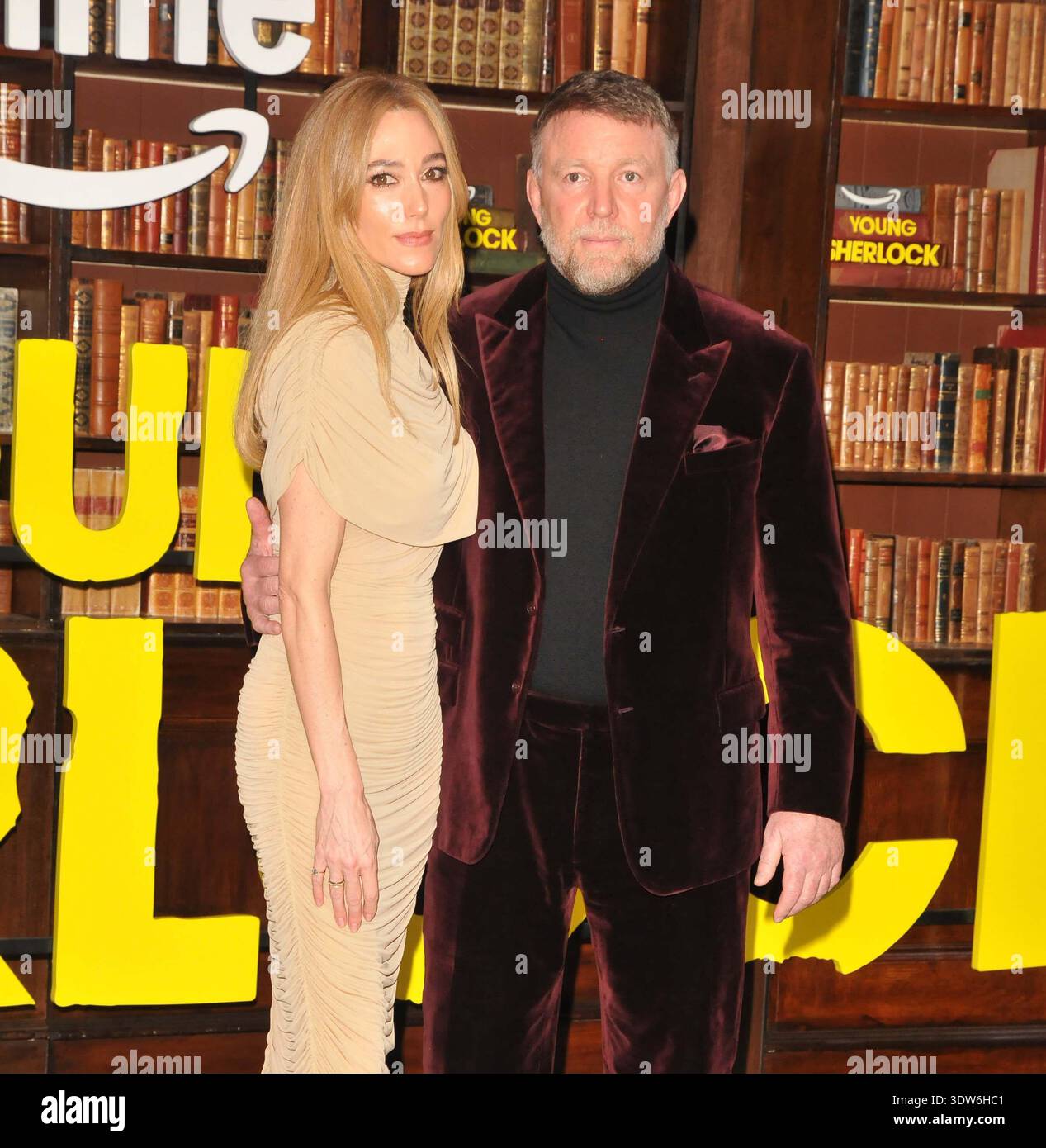 Jacqui Ainsley and Guy Ritchie at the "Young Sherlock" TV show world ...
