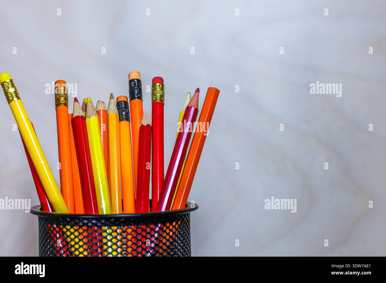 red, orange, and yellow pencils demonstrating a warm analogous color ...