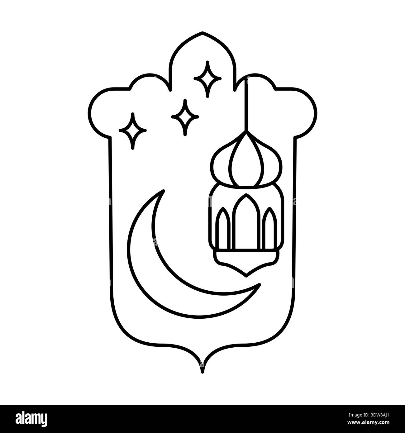 Islamic ramadan line art Black and White Stock Photos & Images - Alamy