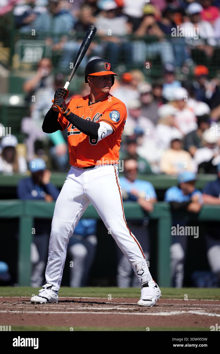 Baltimore Orioles' Ryan Mountcastle plays during a spring training ...
