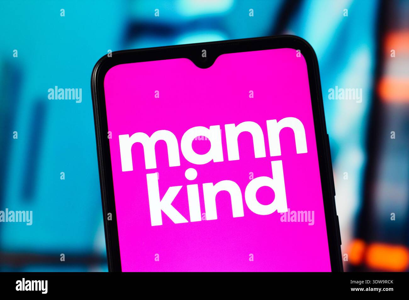 In this photo illustration, the MannKind Corporation logo is seen ...