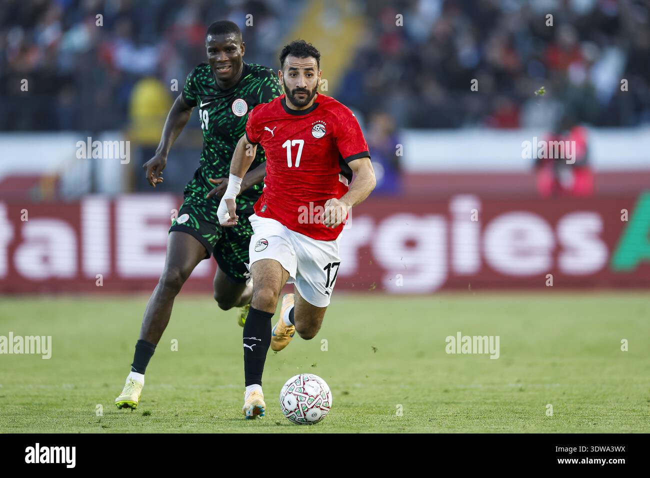 CASABLANCA - (l-r) Paul Onuachu of Nigeria, Mohanad Lasheen of Egypt ...