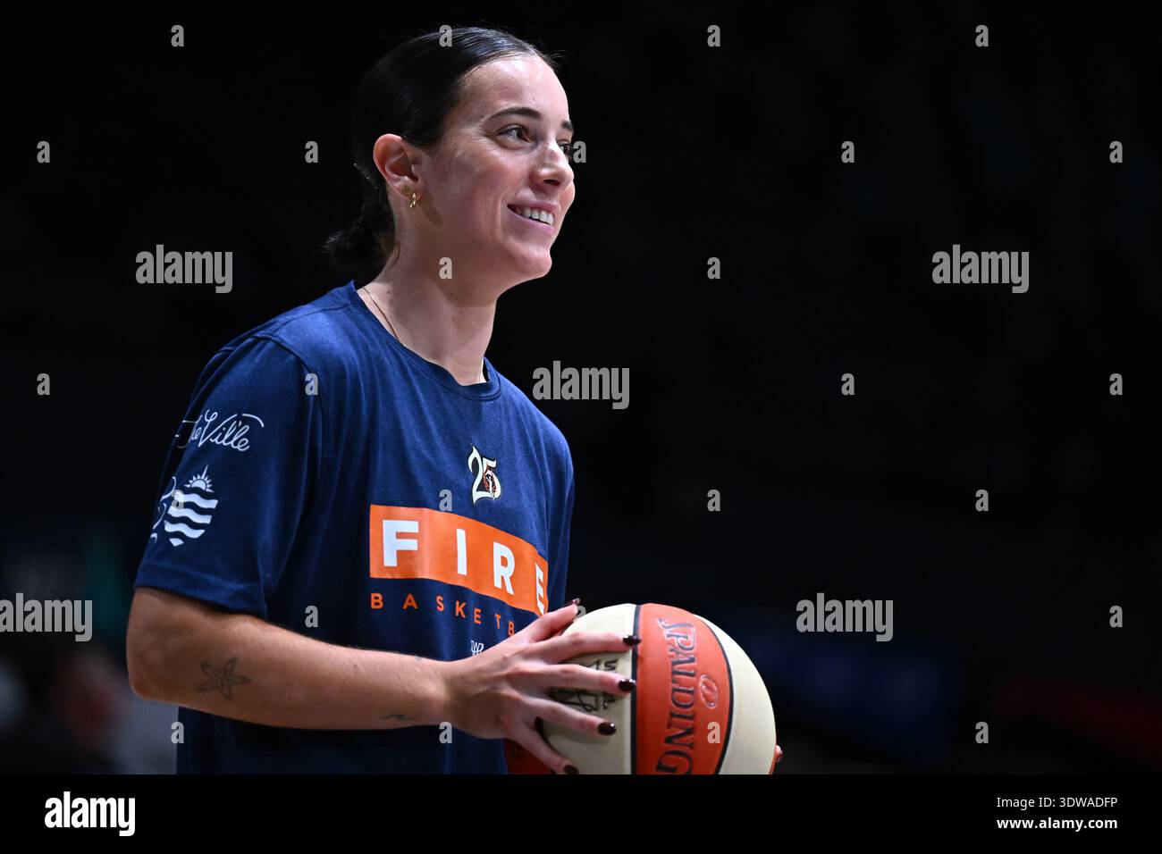 Chloe Forster of the Townsville Fire warms up during game 1 of the WNBL ...