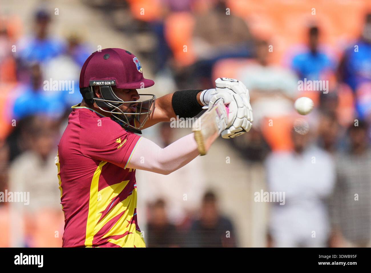 West Indies' Brandon King bats during the T20 World Cup cricket match ...