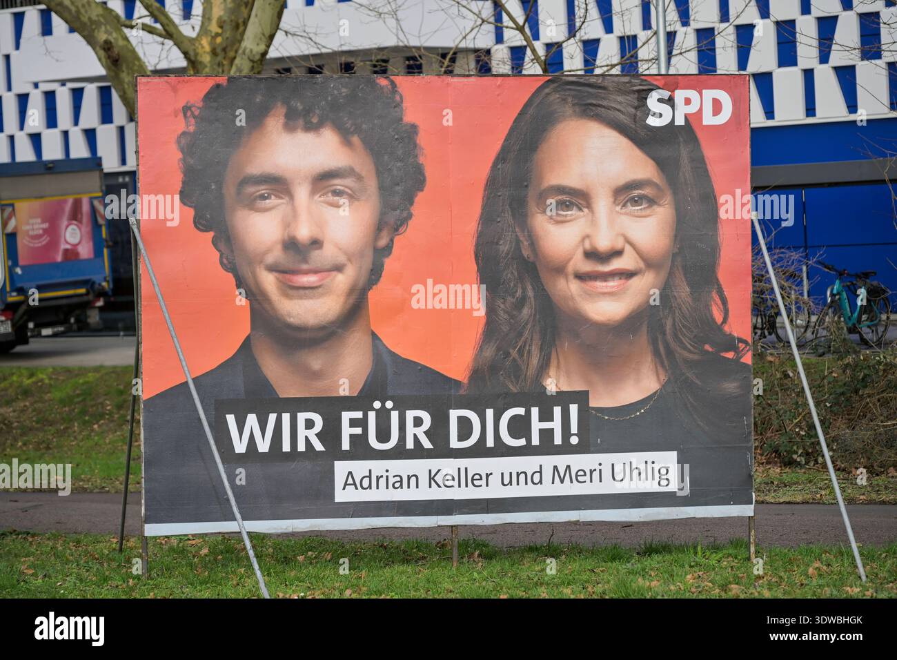 Adrian Keller, Meri Uhlig, SPD, Plakat, Landtagswahl 2026, Karlsruhe ...
