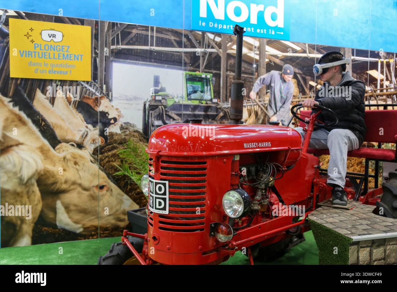 Virtual reality driving a tractor at Agriculture Fair held in Paris ...
