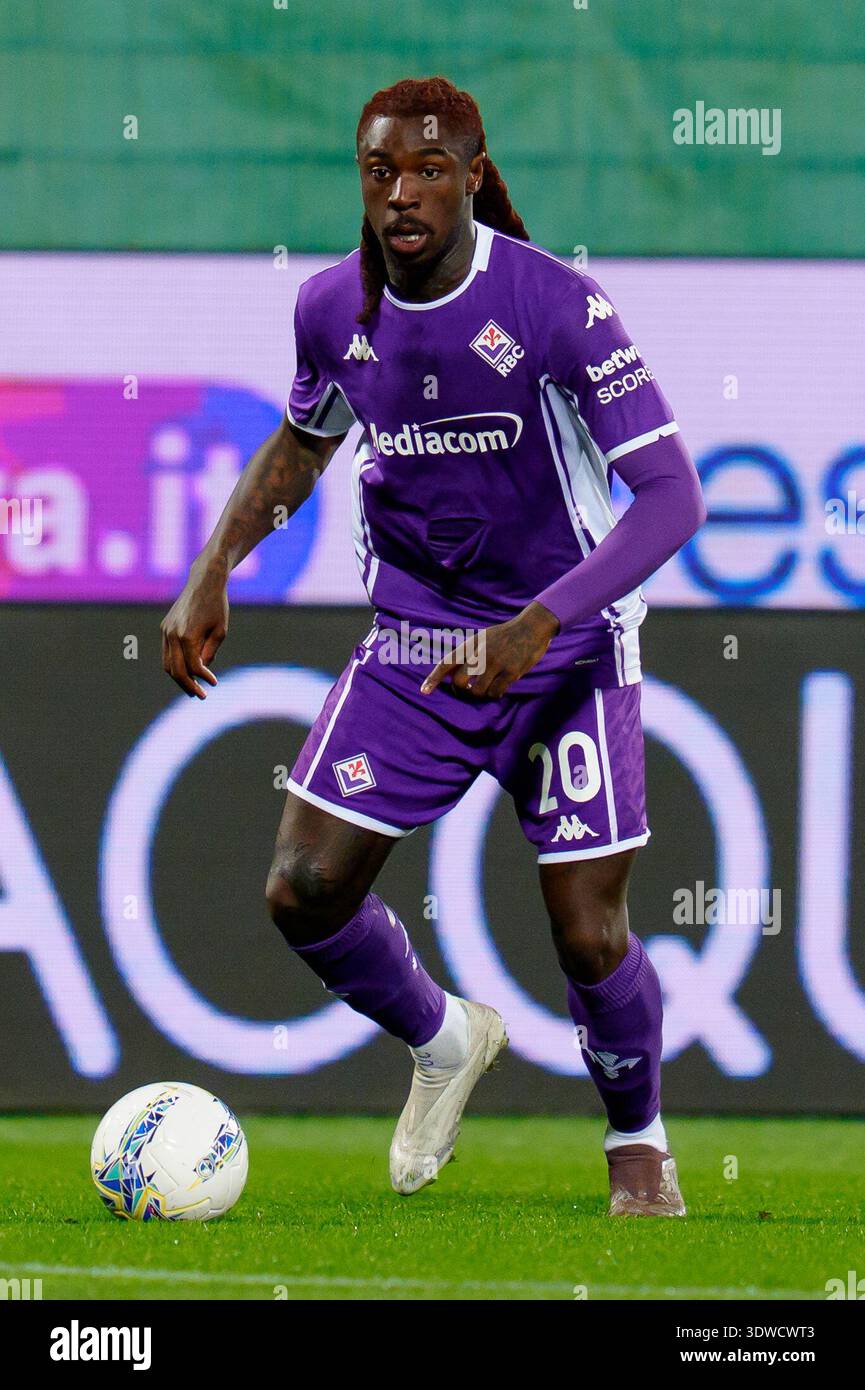 Moise Kean of ACF Fiorentina in action during the serie Serie A Enilive ...