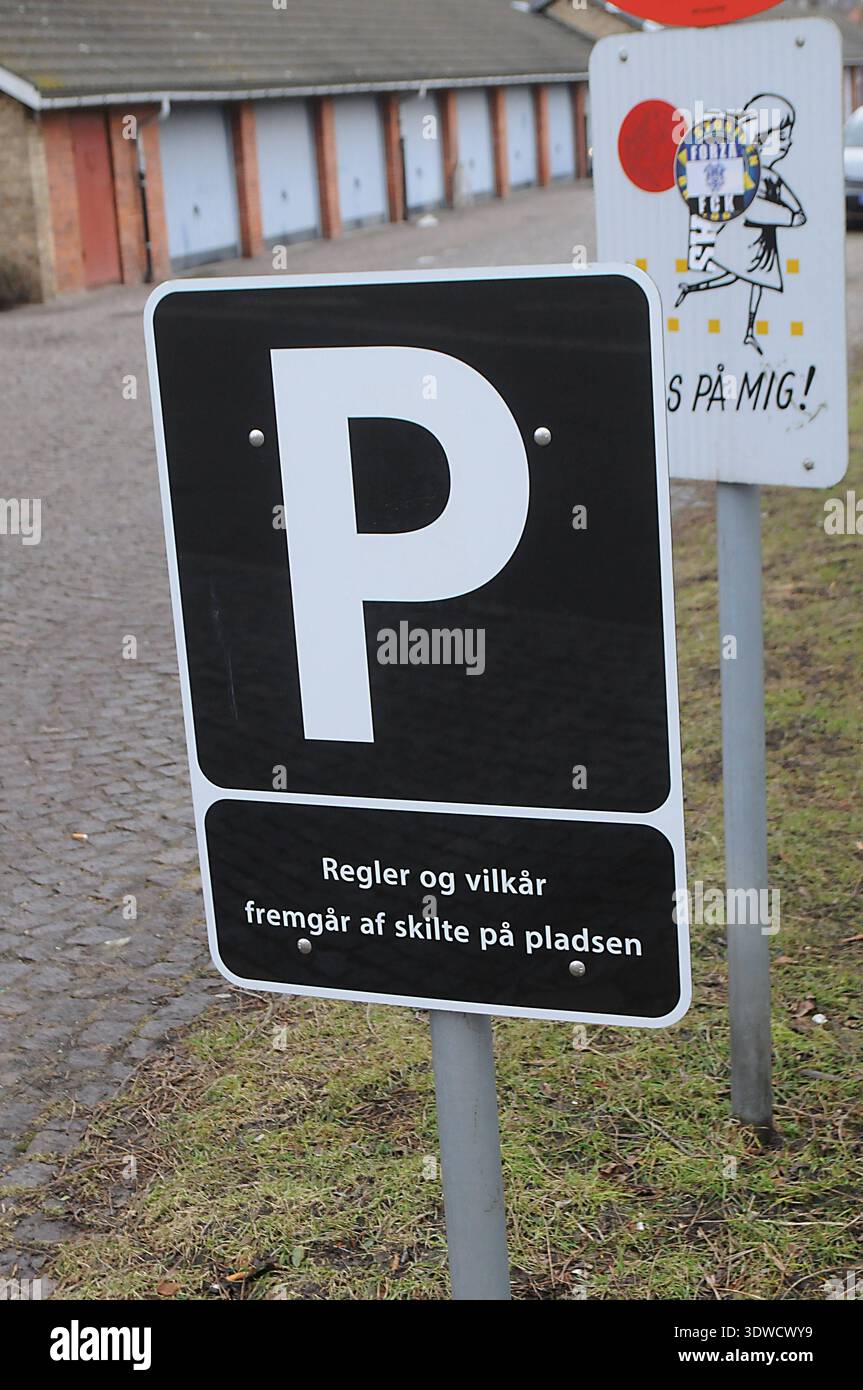 Copenhagen/Denmark /26 FEB 2026 /Parking sign for ules and regulation ...