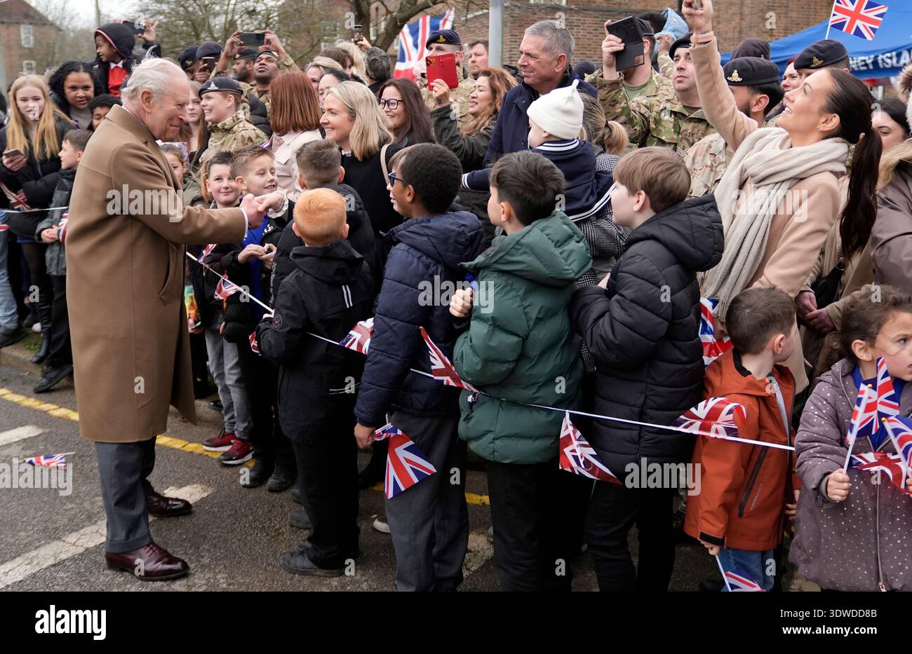 King Charles III meets with serving personnel and their families during ...