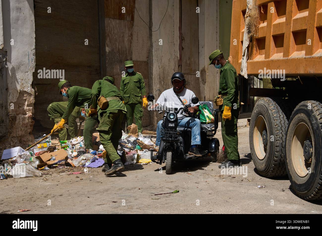 Soldiers collect garbage in Old Havana, Cuba, Thursday, Feb. 26, 2026 ...