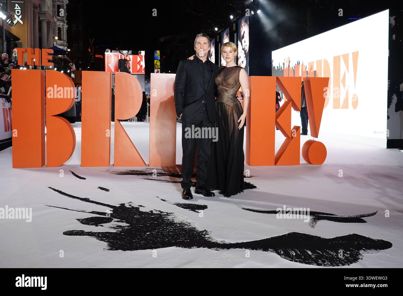 Christian Bale and Jessie Buckley attend The Bride world premiere at ...