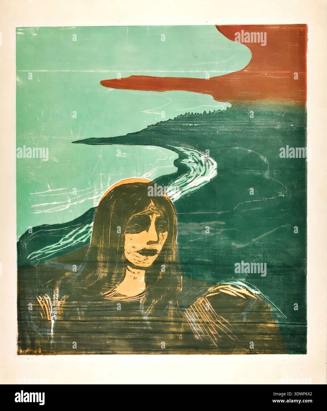 Edvard Munch Womans Head against the Shore (1899), oil, Symbolism ...