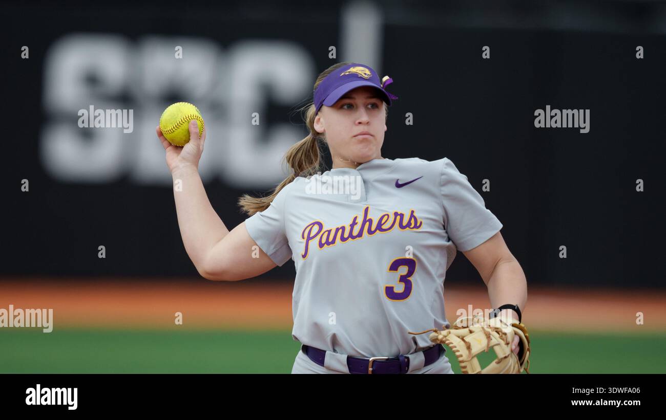 Northern Iowa infielder Skylar Benesh (3) throws during an NCAA ...