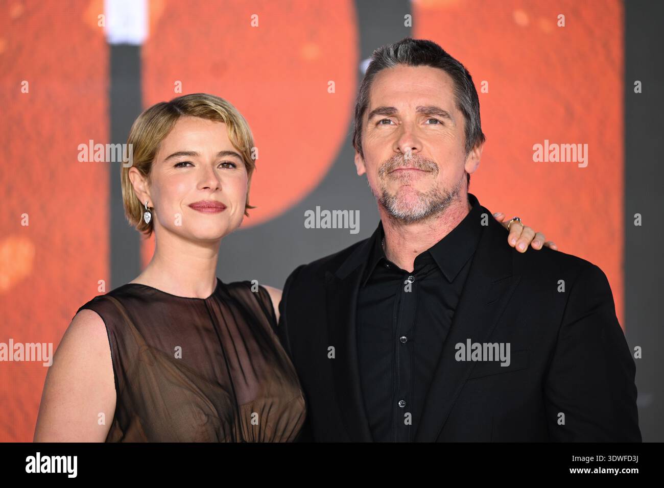 London, UK. 26 February 2026. Christian Bale and Jessie Buckley ...