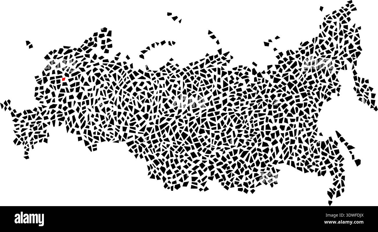 Hand drawn Russia map with marked capital, polygonal pattern isolated ...