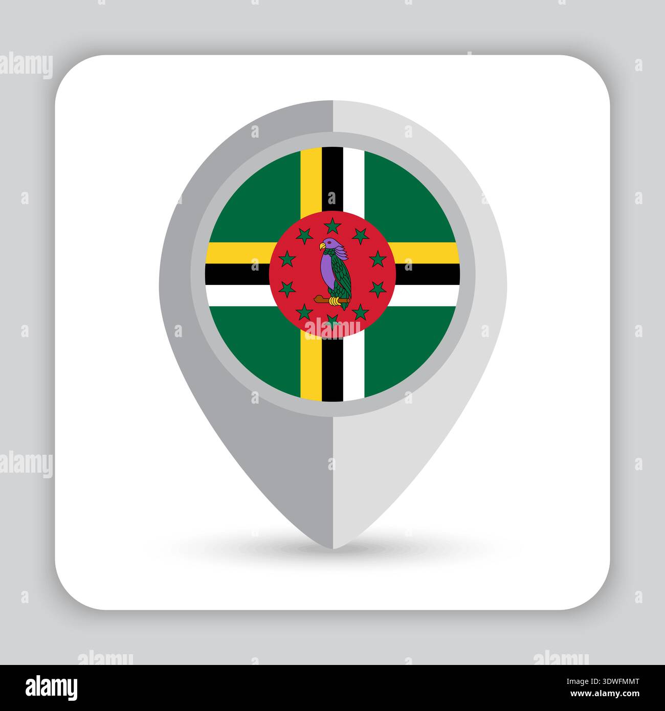Dominica circle flag Stock Vector Images - Alamy