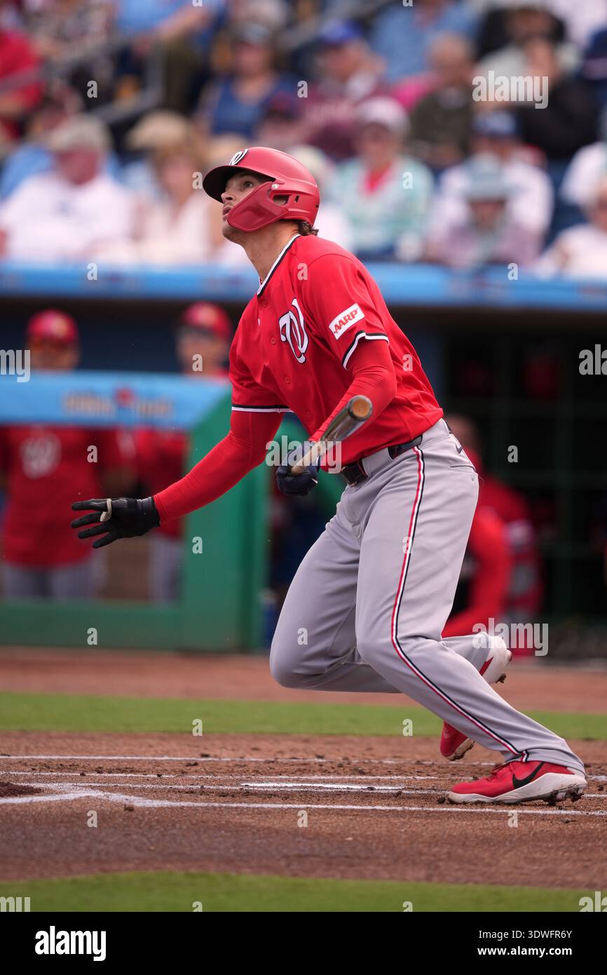 Washington Nationals' Brady House plays during a spring training ...