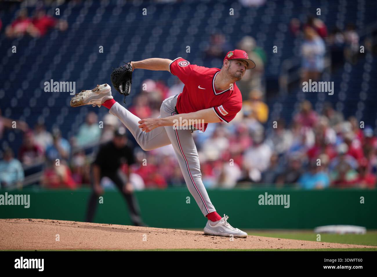 Washington Nationals' Jake Eder plays during a spring training baseball ...