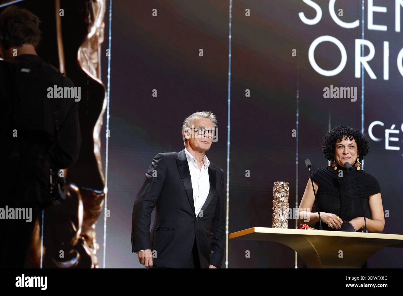 Franck Dubosc and Sarah Kaminsky during the 51st Cesar Film Awards held ...