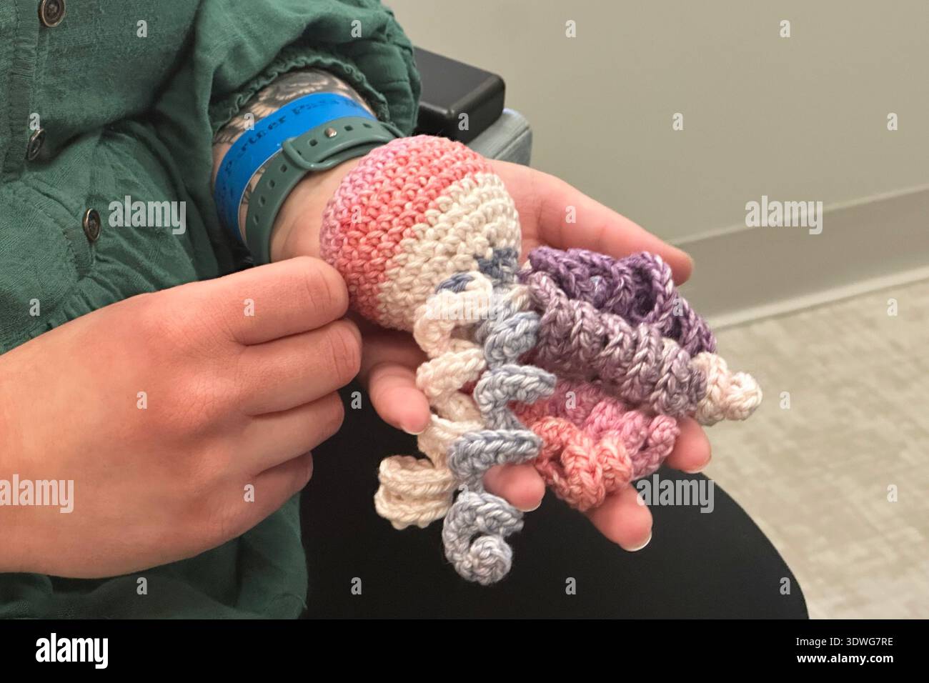 Joelle Haley holds amigurumi octopi at the Children's Hospital of ...