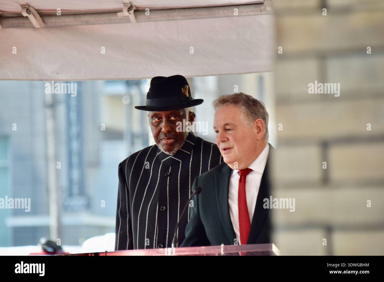 Bill Duke poses with Hollywood Walk of Fame producer Jerry Neuman ...