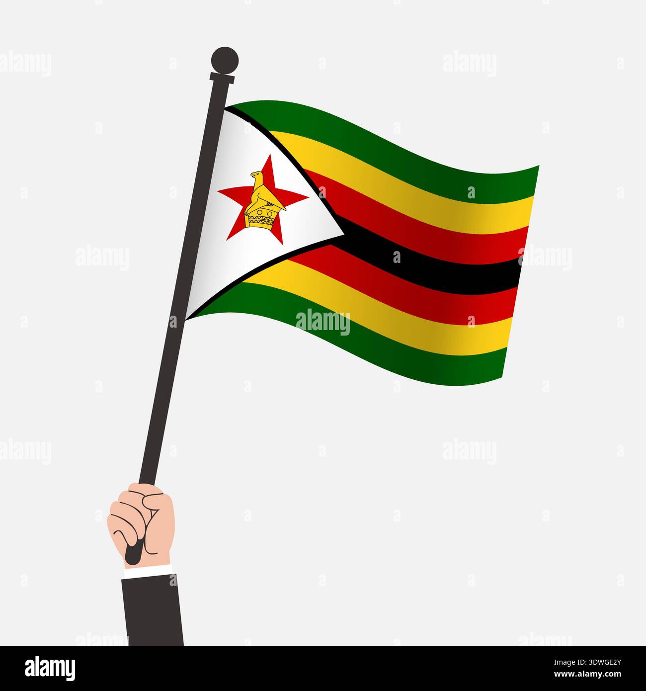 Zimbabwe flag flying in Stock Vector Images - Alamy