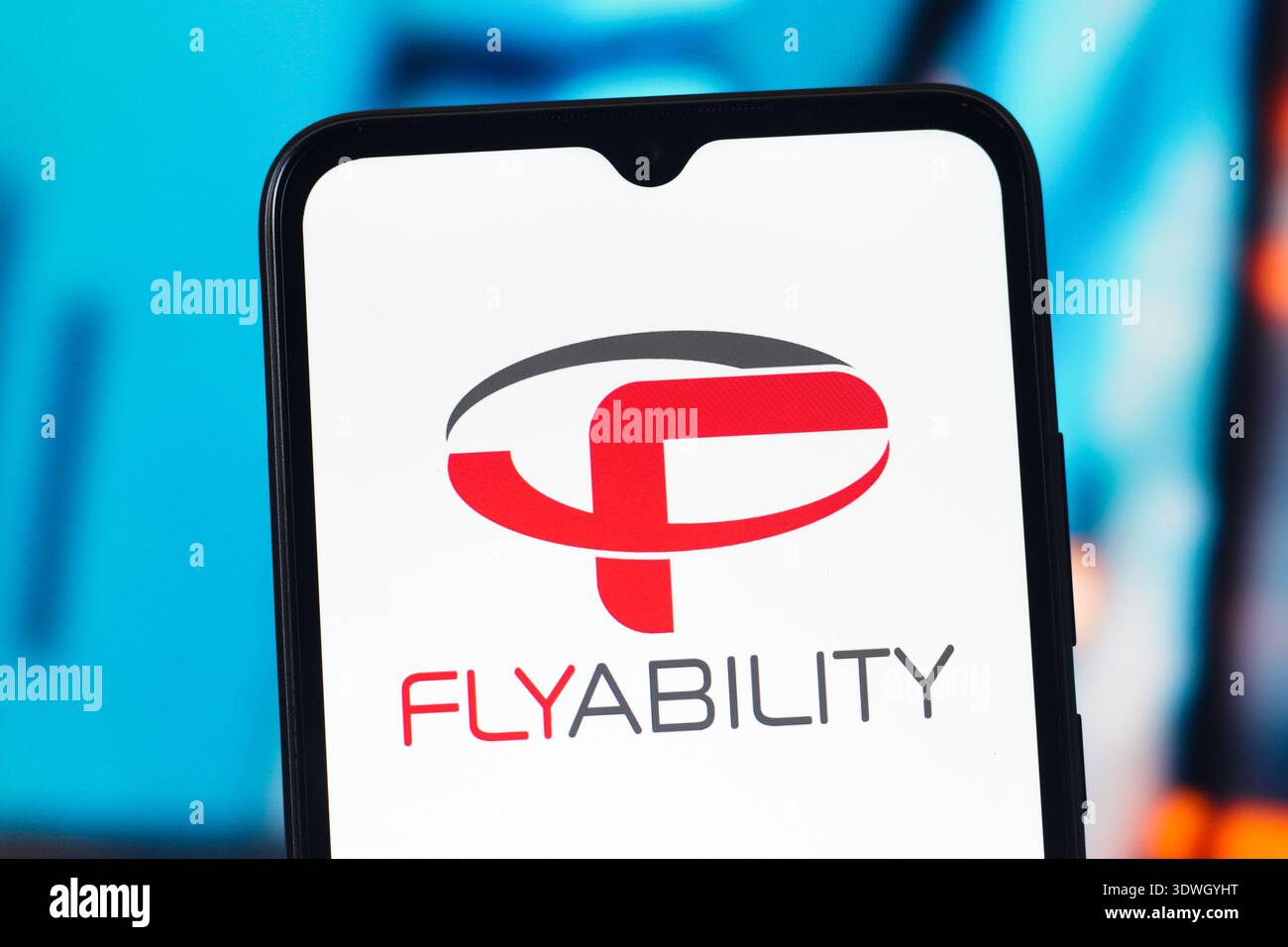In this photo illustration, the Flyability logo is seen displayed on a ...