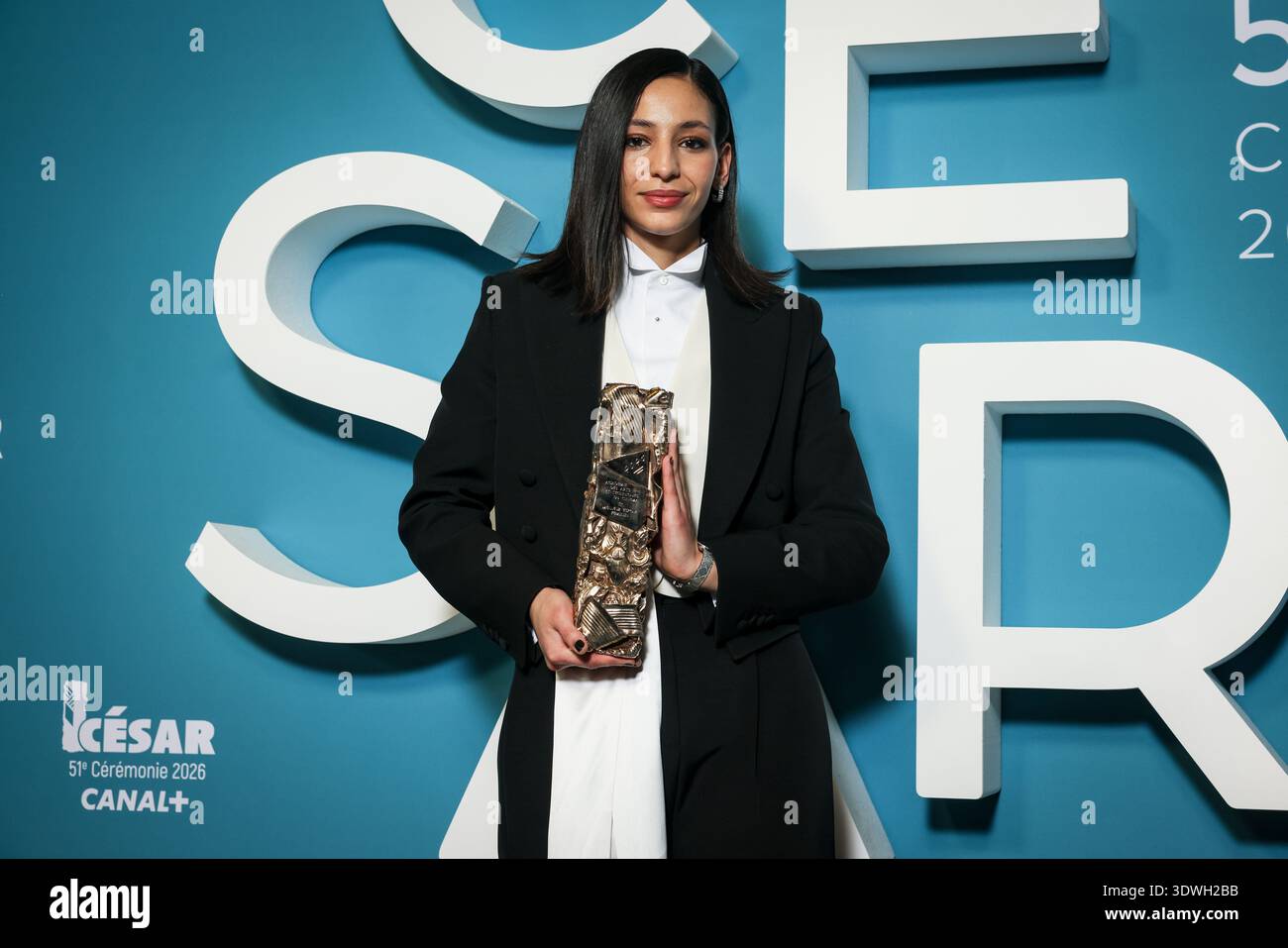 French actress Nadia Melliti poses after receiving the Cesar of the ...