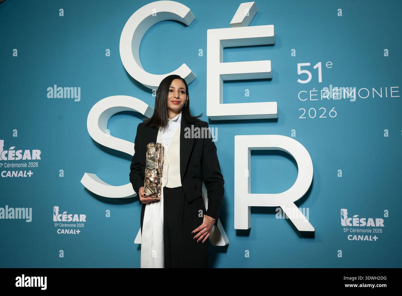 French actress Nadia Melliti poses after receiving the Cesar of the ...