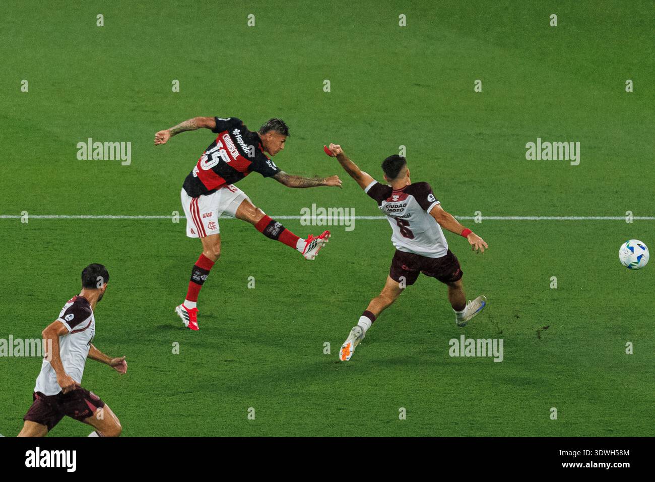 RIO DE JANEIRO, BRAZIL - FEBRUARY 26: Jorge Carrascal of Flamengo (L ...
