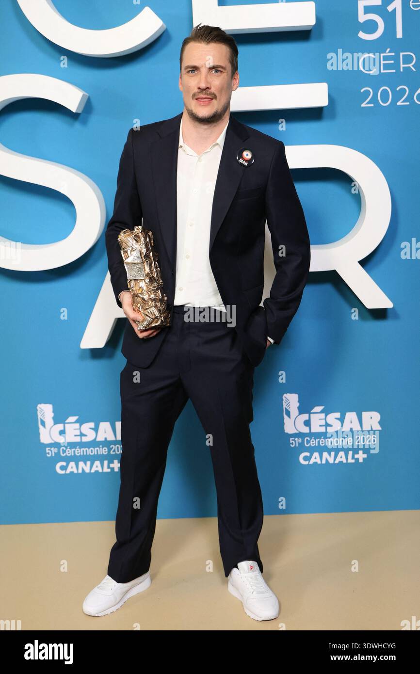 Paris, France. 26th Feb, 2026. Pierre Lottin poses with the "Best ...