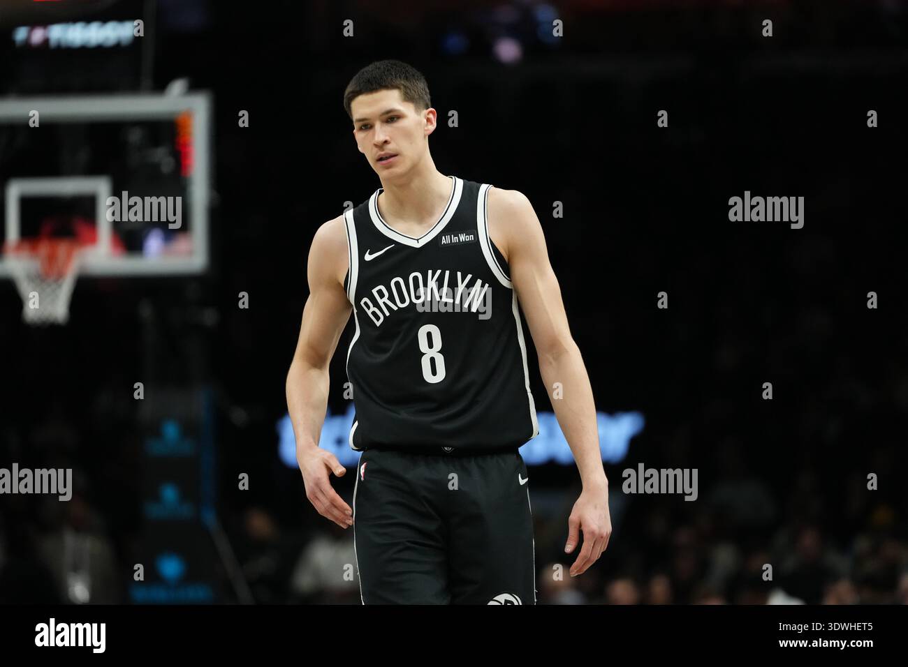 Brooklyn Nets' Egor Dëmin during the first half of an NBA basketball ...