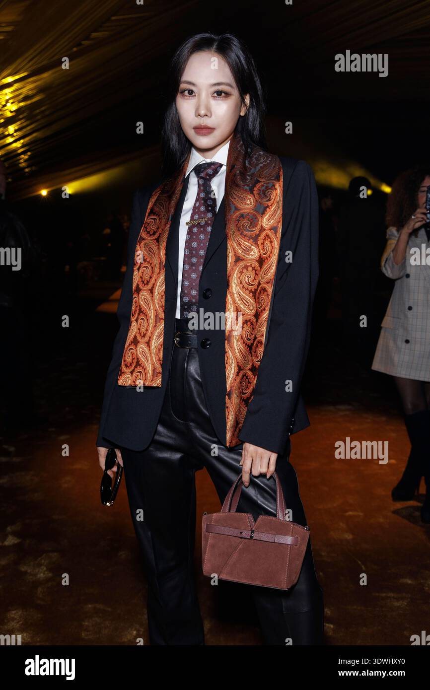 Fei Wang attends BOSS Fall/Winter 2026-2027 runway during Milan Fashion ...