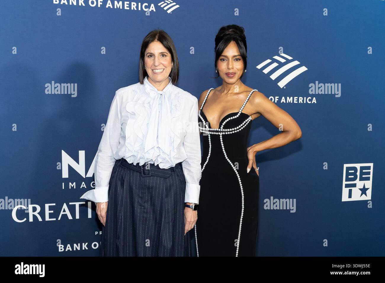 Pilar Savone and Kerry Washington attend the arrivals of the “57th ...