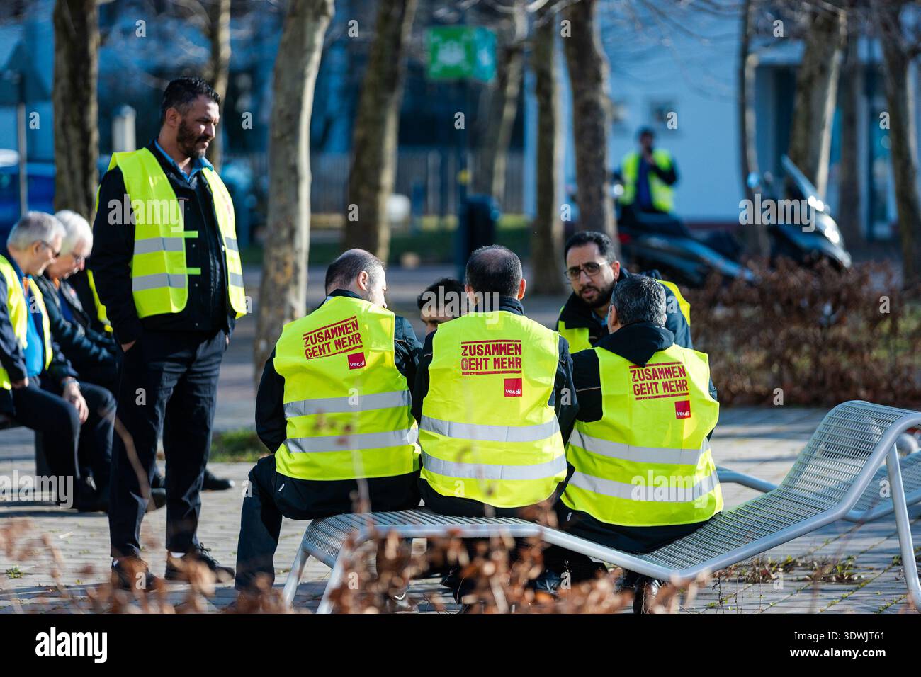 27 February 2026, Saarland, Saarbrücken: Saarbahn GmbH bus drivers on ...
