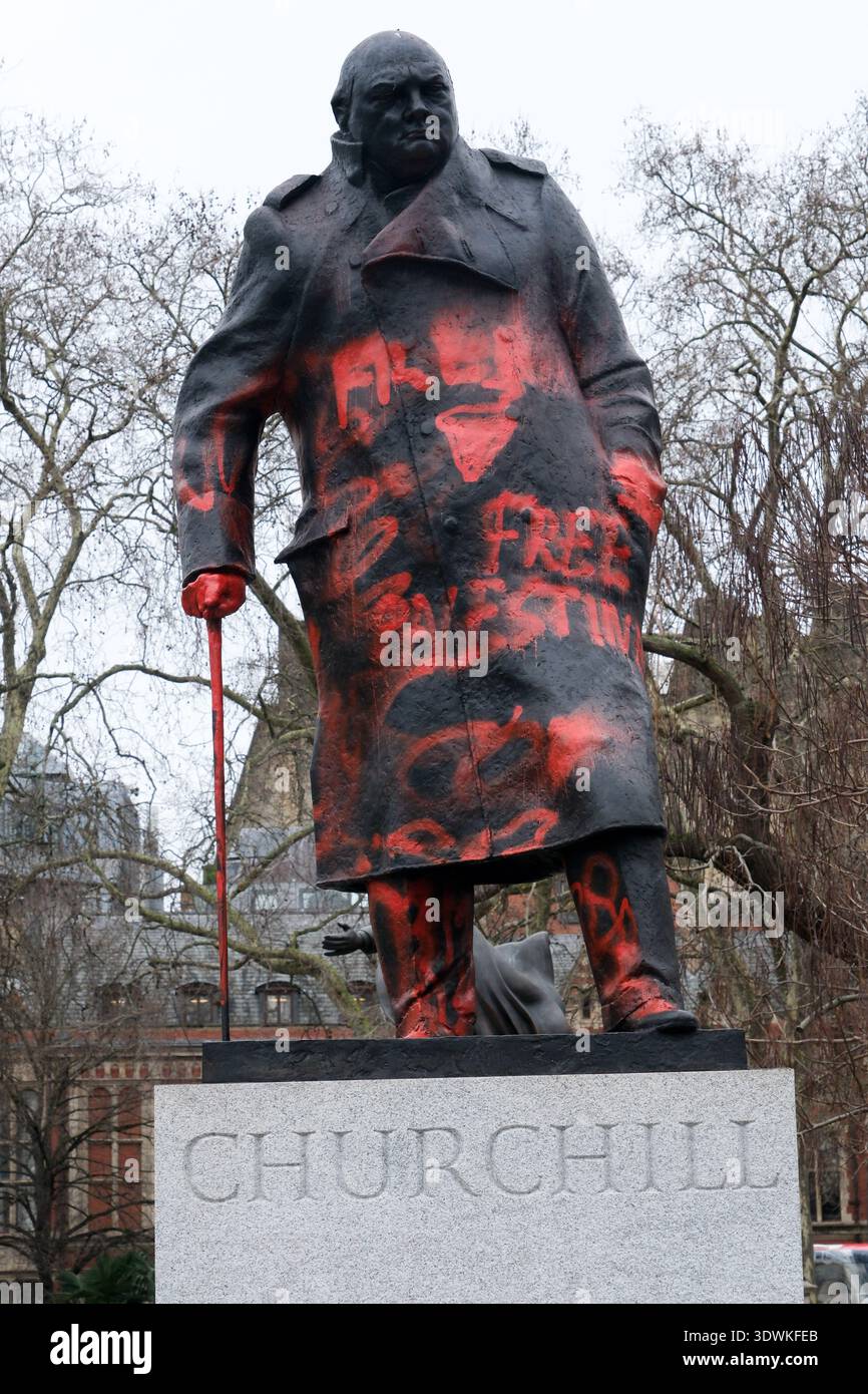 Parliament Square, London, UK. 27th Feb 2026. The Winston Churchill ...