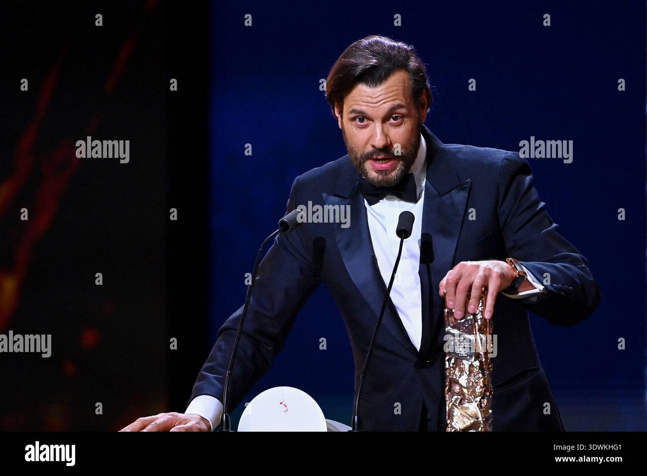 Laurent Lafitte accepts the Best Actor Cesar Award for Movie La Plus ...