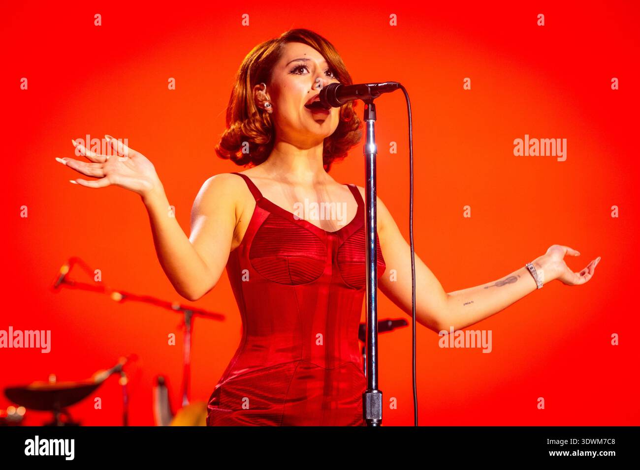 Raye performs onstage during "THIS TOUR MAY CONTAIN NEW MUSIC" concert ...
