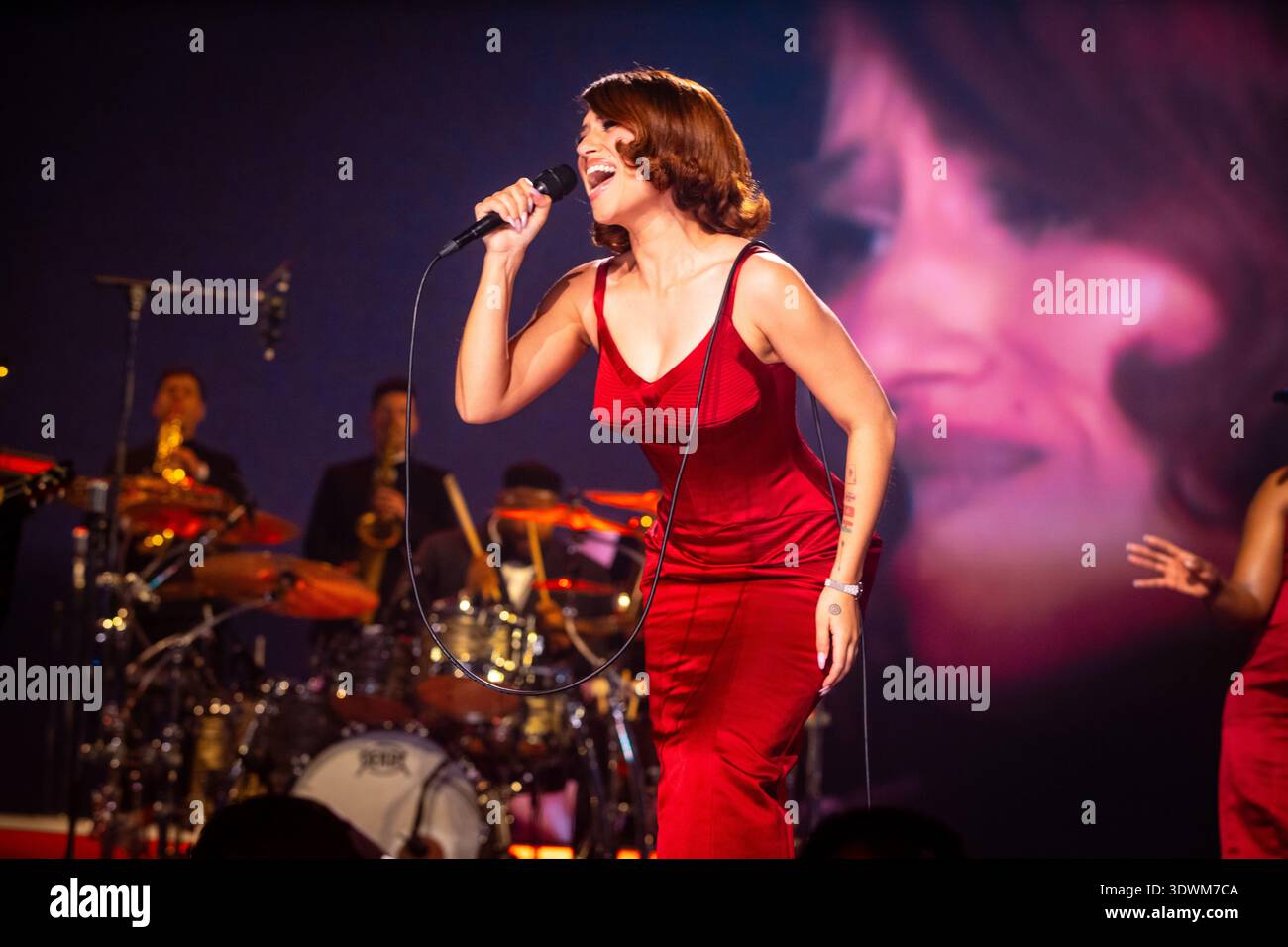 Raye performs onstage during "THIS TOUR MAY CONTAIN NEW MUSIC" concert ...