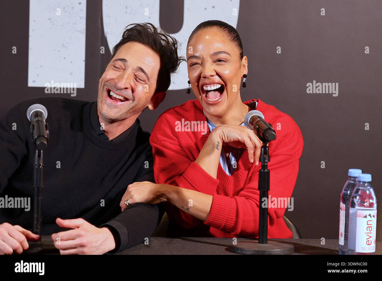 Actors Tessa Thompson and Adrien Brody attend media day for their ...