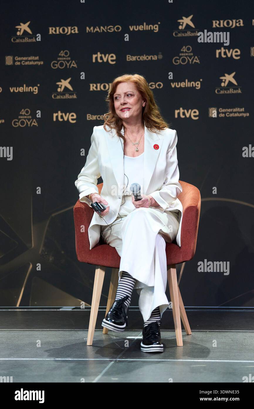 Barcelona. Spain. 20260227, Susan Sarandon attends a press conference ...