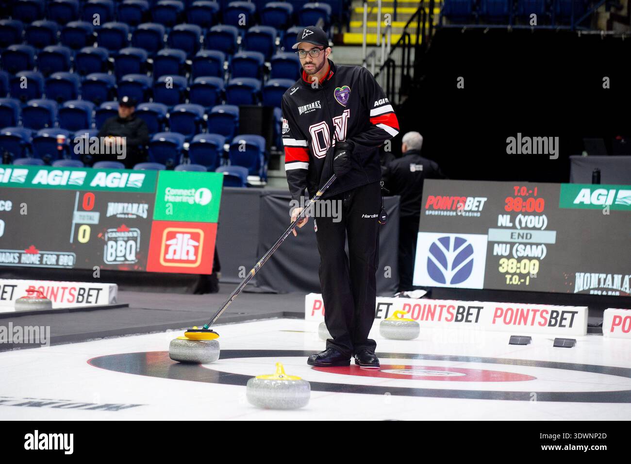 Ontario skip Jayden King, of Tillsonsburg Curling Club, on the ice ...