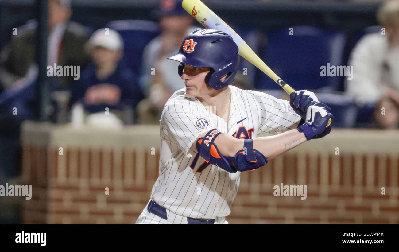 Auburn's Mason McCraine (17) at bat during an NCAA baseball game ...