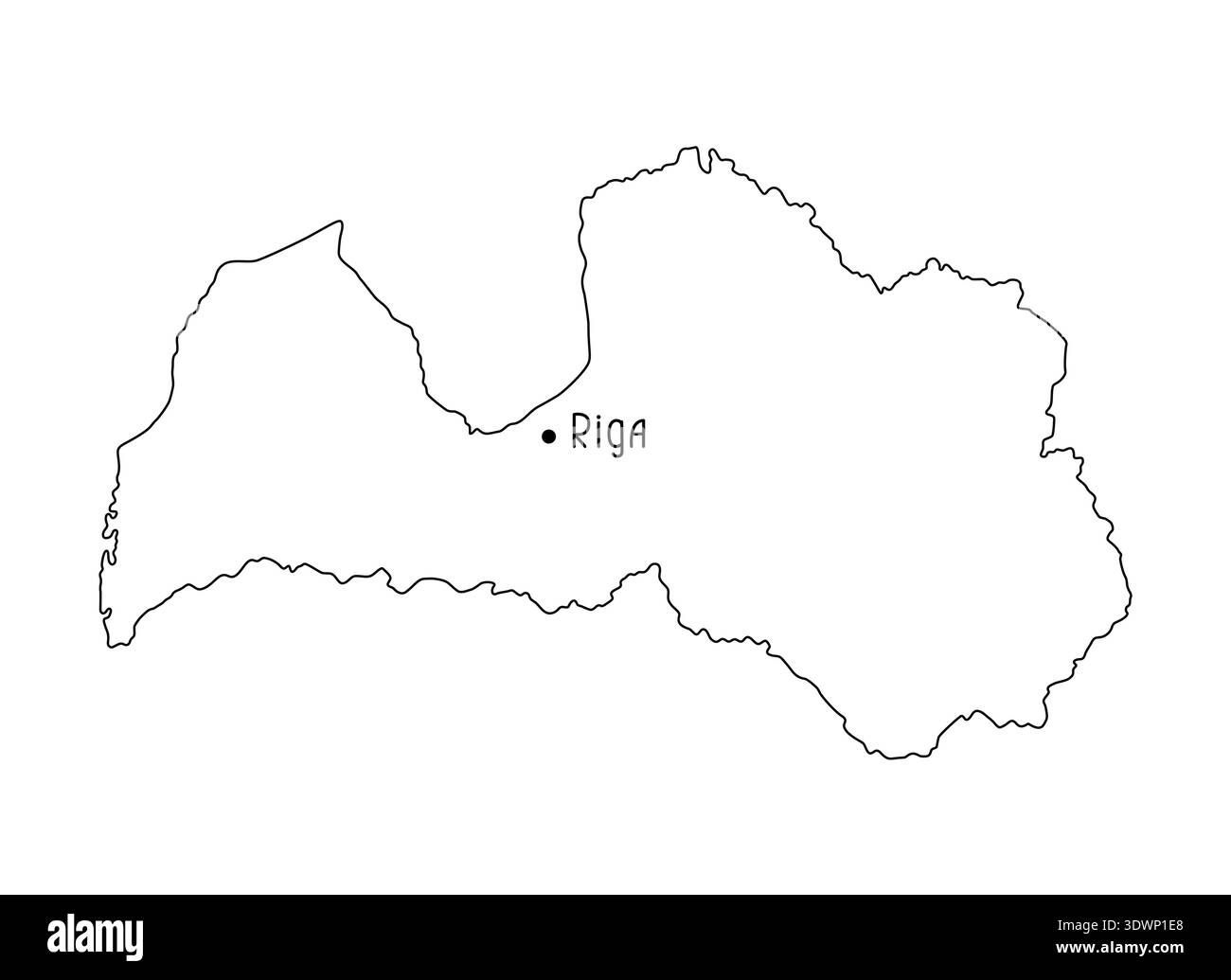 Latvia Baltic country map with Riga capital city, detailed accurate ...