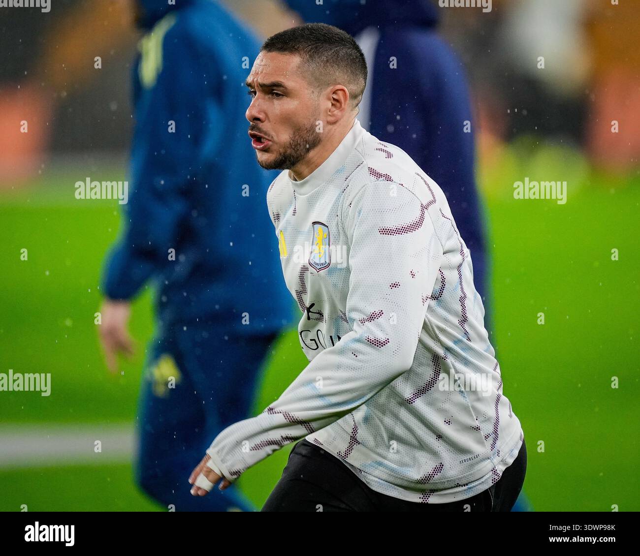 Emi Buendía of Aston Villain the pregame warmup session during the ...