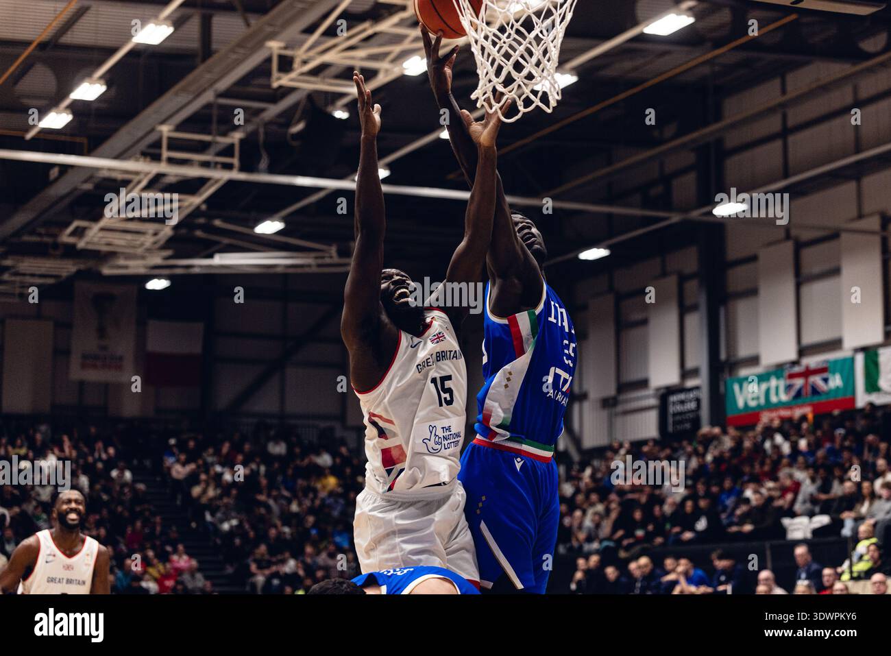 Newcastle, UK. 27 February, 2026 GB player Akwasi Yeboah jumps to the ...
