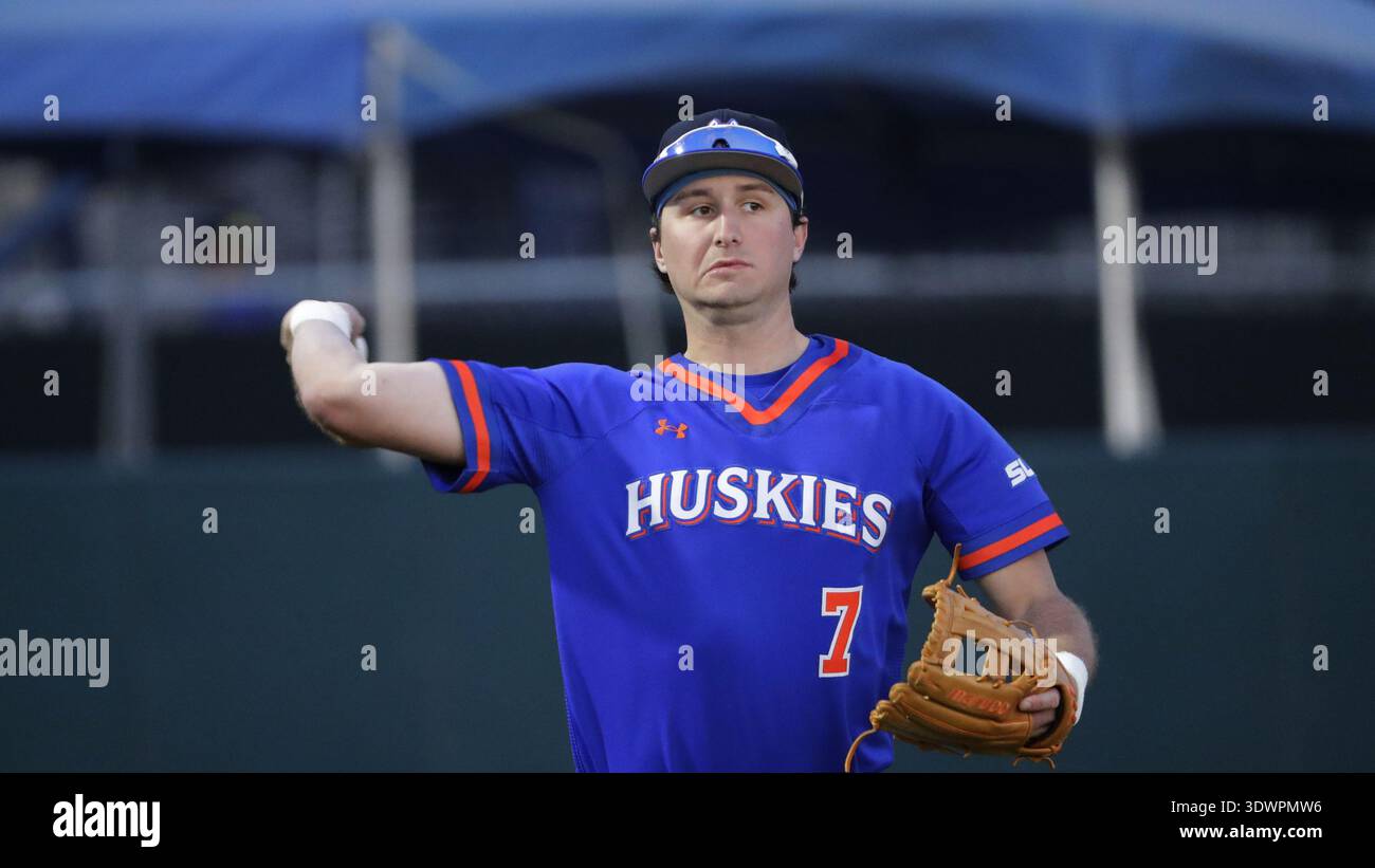 Houston Christian infielder Matthew Brandt during an NCAA baseball game ...
