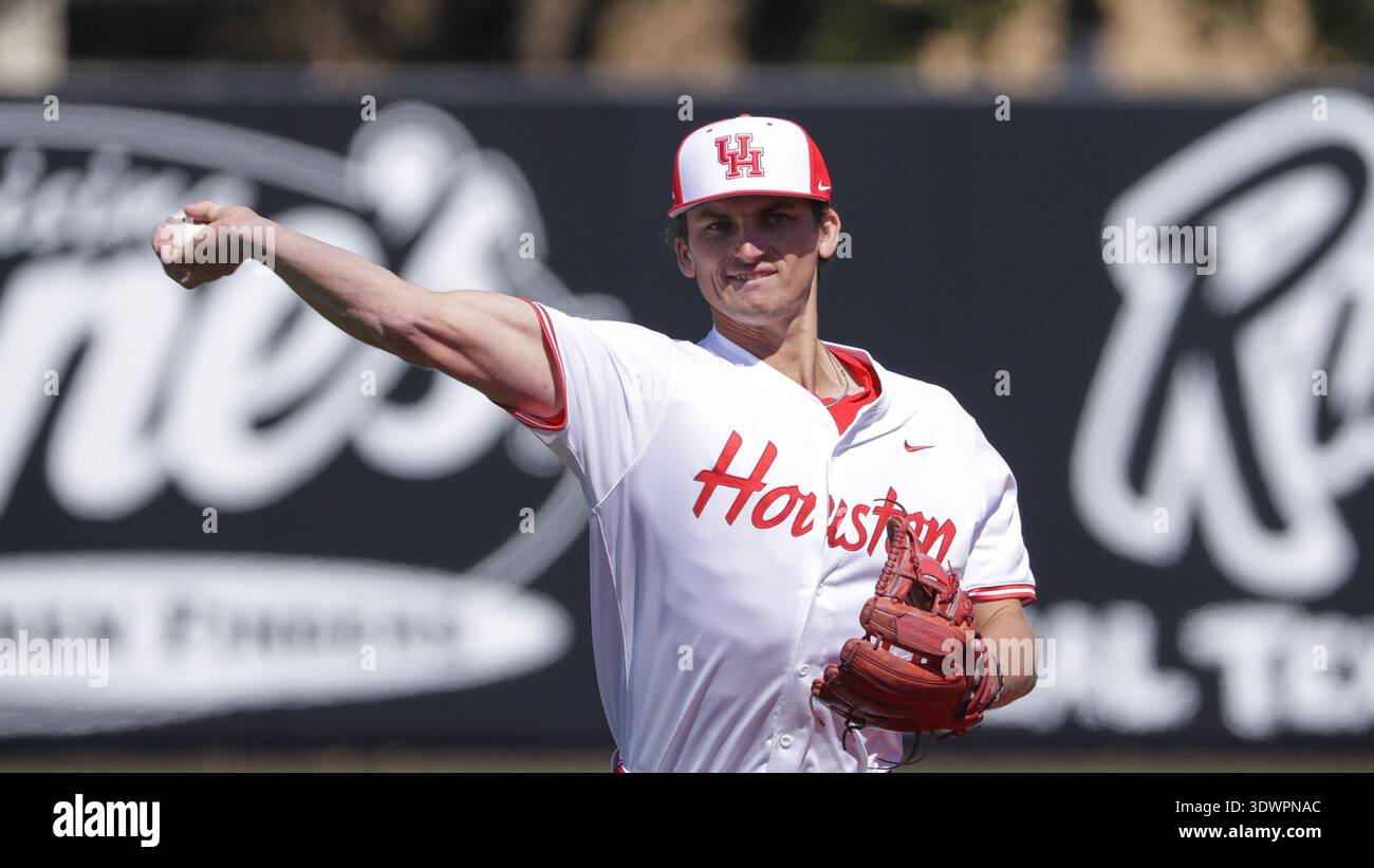 Houston infielder Tyler Cox during an NCAA baseball game against UT Rio ...